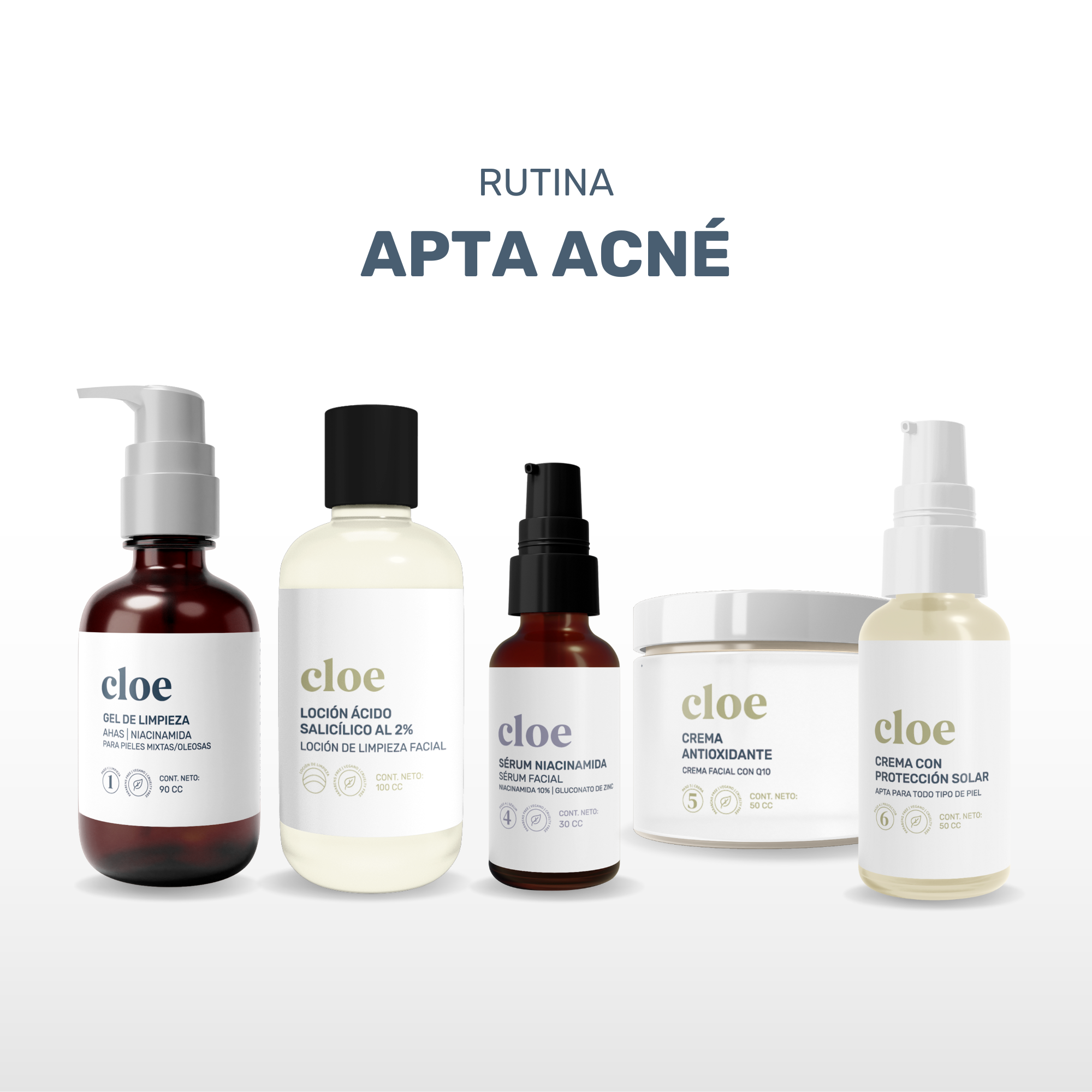 RUTINA APTA ACNÉ – Cloe Test